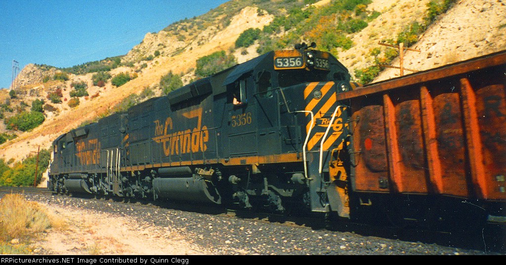 DRGW 5356/DRGW 5401 Thistle,Utah October 1993.